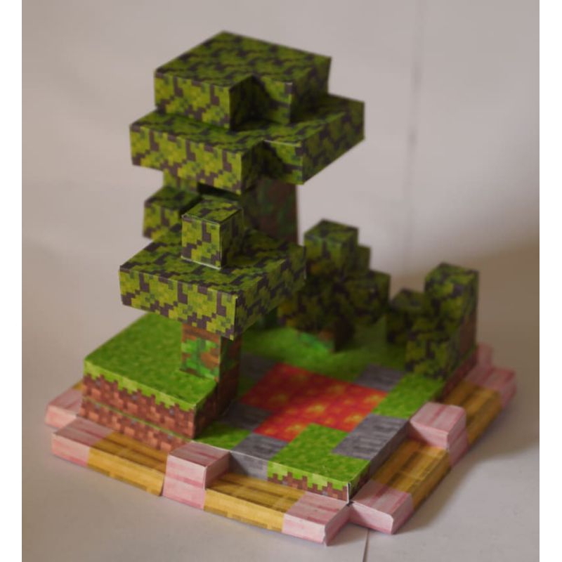 Minecraft landscape papercraft Pattern Sheet (PP-A21) | Shopee Malaysia