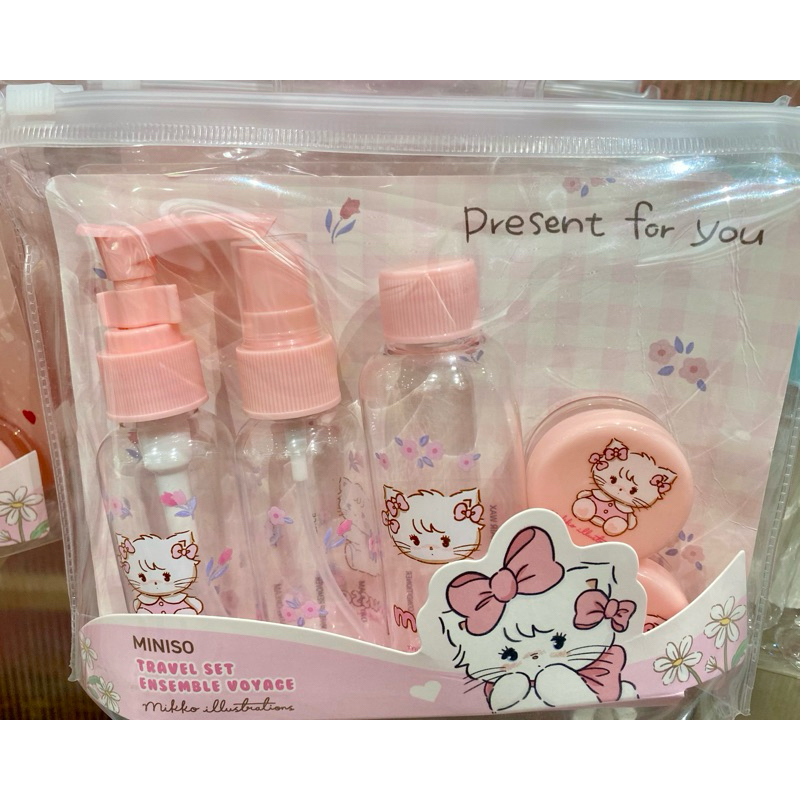 MINISO MIKKO Collection Travel Bottles Set 5 pcs (Mousse) | Shopee Malaysia