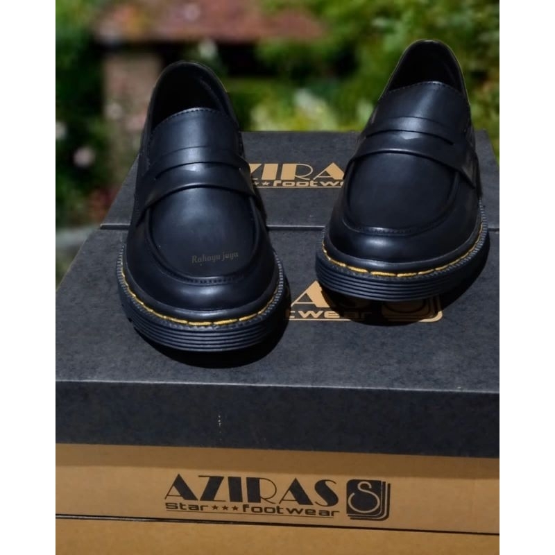 HITAM Az-loafers casual black men's dokmar style | Men's outfit slip-on ...