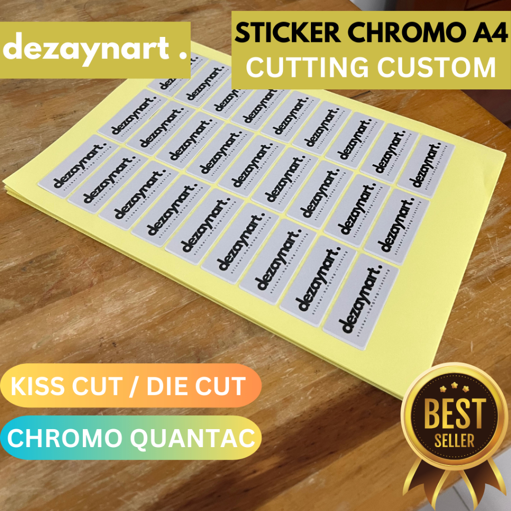 Print Chromo Quantac A4 Label Sticker+Rounded Kiss Cut & Die Cut ...