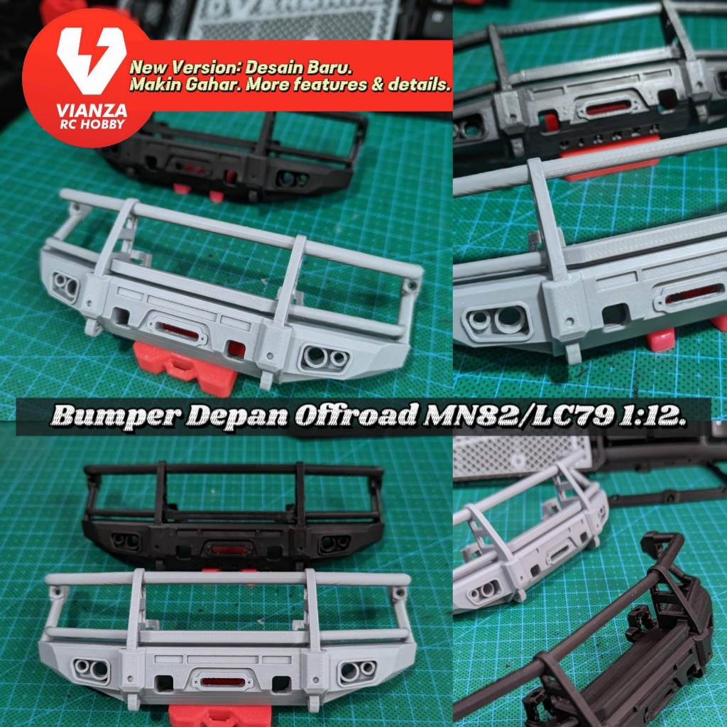 Rc MN82 / Toyota LC79 Offroad Front Bumper 1:12 scale | Shopee Malaysia