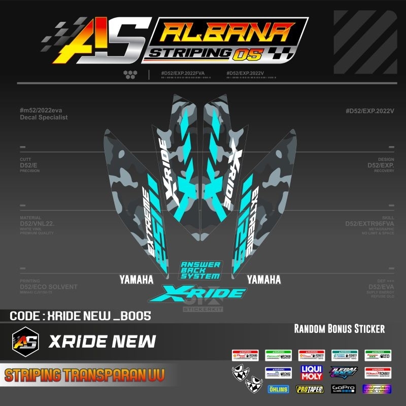 Striping YAMAHA X-RIDE 125 Transparent/STICKER X-RIDE 2021-2022 ...