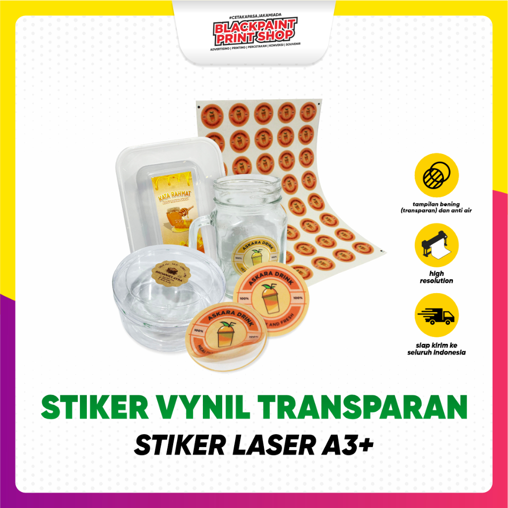 A3+ Transparent Vinyl Laser Label Stickers / Food Packaging Stickers ...