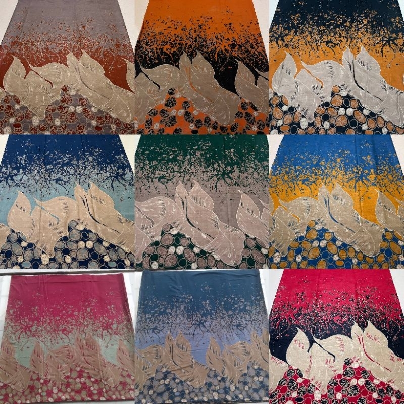 KATUN 2x1 meter banana leaf batik cloth/fine cotton batik leaf motif ...