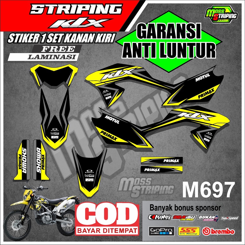 Sticker Striping Variations Of motorcycle Kawasaki Klx BF, G, SE M697 Stickers Stickers Stickers ...