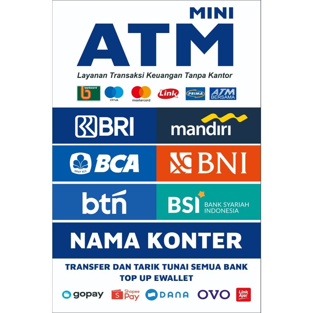 Brilink MINI ATM MODEL 3 VINYL NEON BOX STICKER (CUSTOM, AGENT NAME ...