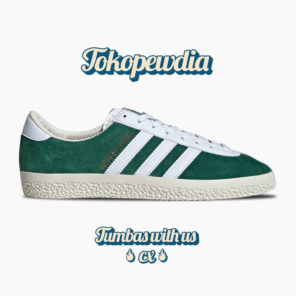 Adidas Gazelle SPZL Dark Green Cloud White Off White (IF5787) | Shopee ...