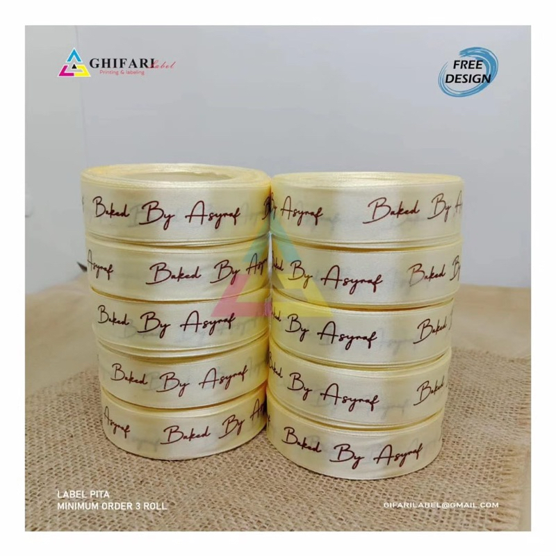 Custom ribbon labels/min 3 rolls/gift ribbons/clothing labels/hammer ...