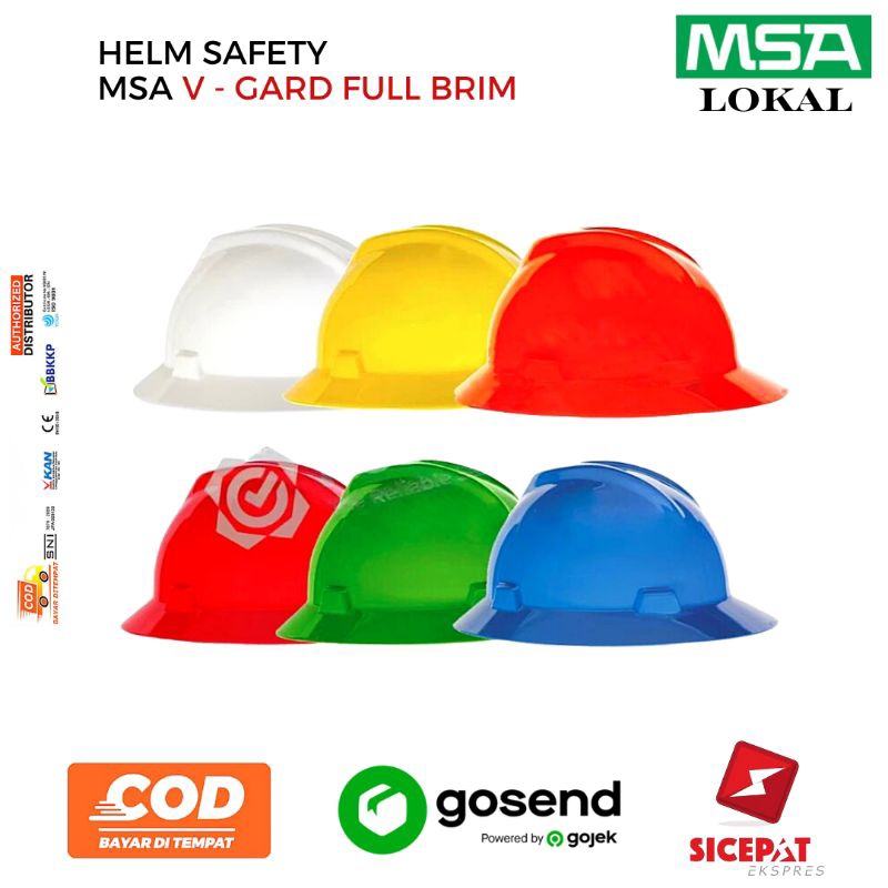 LOKAL Local MSA SAFETY HELMET FULL BRIM One Complete SET/Local MSA FULL ...