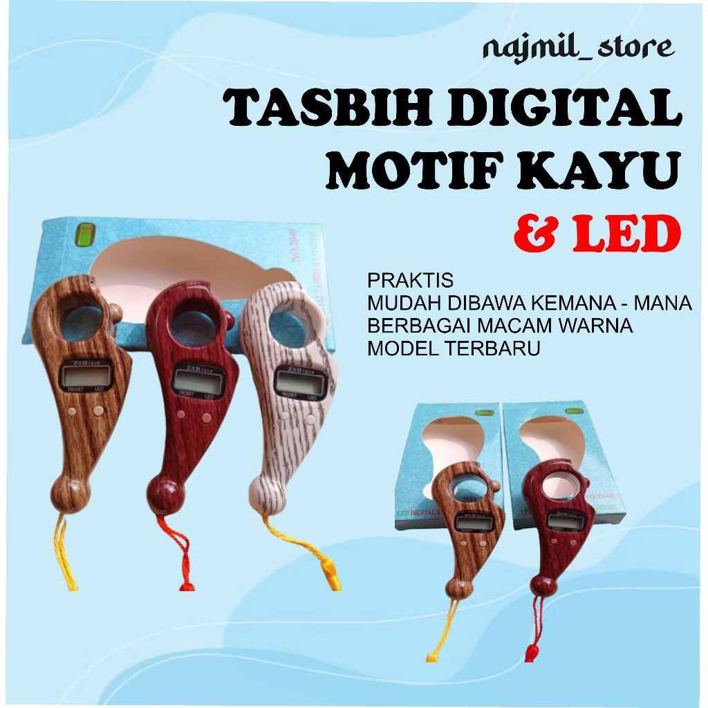 KAYU Led Wooden DIGITAL TASBIH For Dhikr PREMIUM Prayer Counting Tools ...