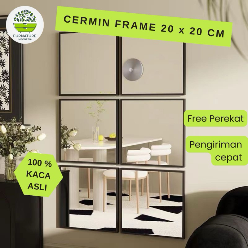 Aesthetic wall mirror, size 20 x 20 cm | Shopee Malaysia