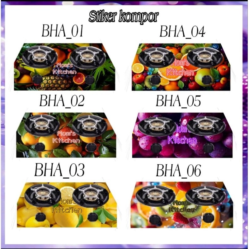 1-burner Stove Sticker/2-Burner Stove Sticker Fruit motif | Shopee Malaysia
