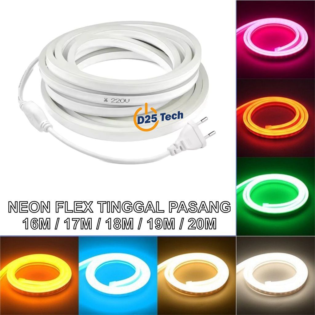 Neon Flex Light Package 220v 16m 17m 18m 19m 20m Led Flexible Hose 220v Color Neon Box Outdoor ...