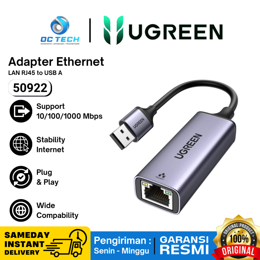 Ugreen USB 3.0 to LAN / RJ45 Ethernet Adapter Gigabit 10/100/1000 ...