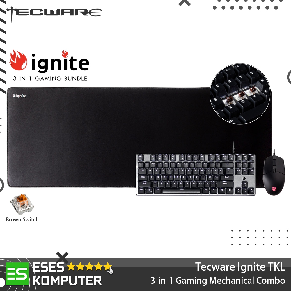 Tecware Ignite 3 in 1 Bundle Combo White LED | Mechanical Keyboard ...