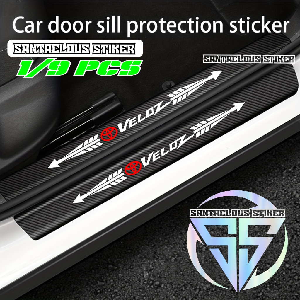 9 Pcs Car Door Protector Stickers Veloz 3D Door Sill Plate Guard Toyota ...