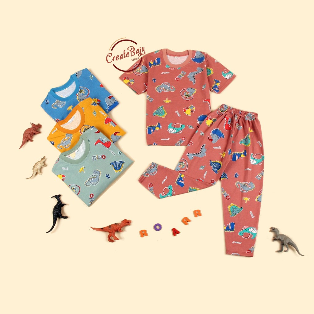 Cp Suit Boys 1-7 Years DINO PIIO Short Sleeve Children's Nightgown ...