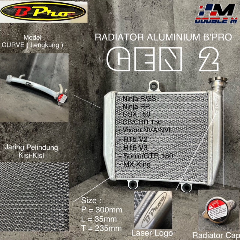 BPro Racing Aluminum Radiator Ninja R SS RR CBR CB 150R GSX 150 R/S MX ...