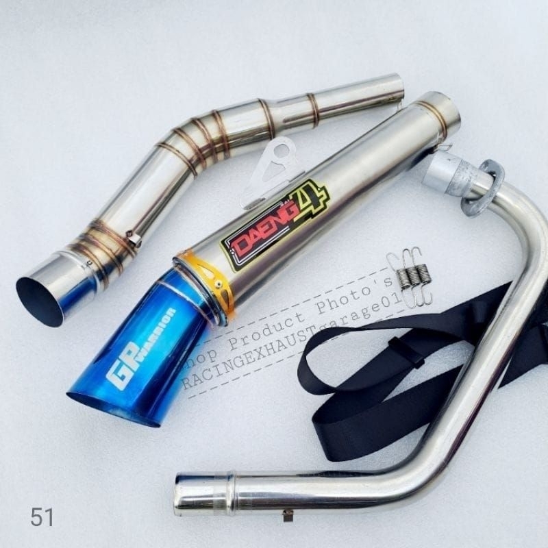Daeng sai4 conical open spec pipe 1set big elbow for xrm 125 xrm 1100 ...