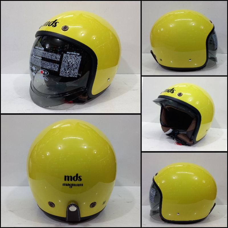 Plain LEMON YELLOW MDS MAGNUM HALF FACE HELMET | Shopee Malaysia