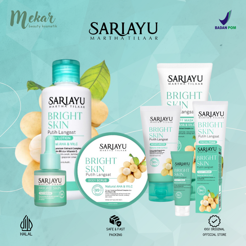 PUTIH Sariayu Bright Skin White Langsat Series | Facial Foam - Body Scrub - Moisturizer - Face ...