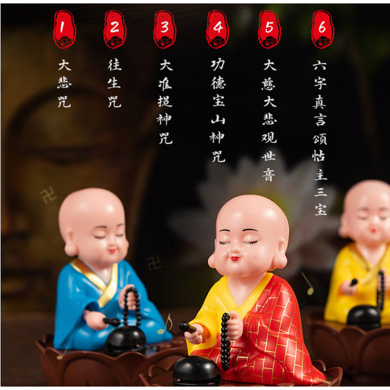 Car Dashboard Display Buddha Monk Singing Radio Tape Buddha Shake Head ...