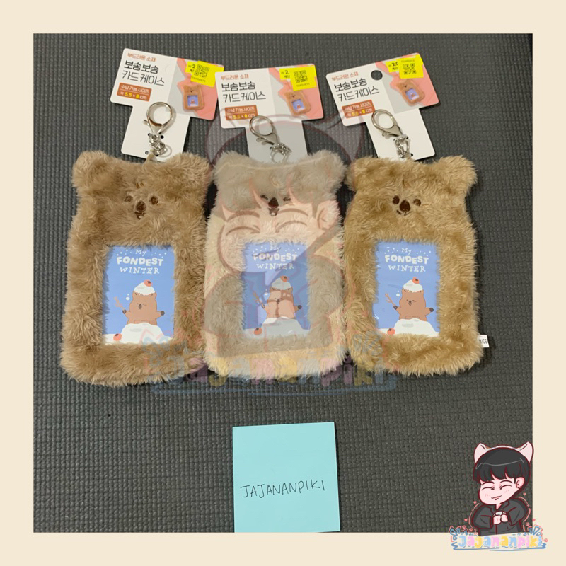 GANTUNGAN [READY] Daiso KR CAHOL Bear Fur - CARD HOLDER Hanger (Read ...
