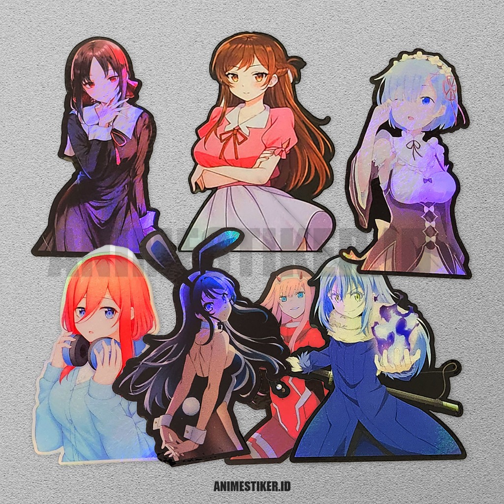 Sticker sticker hologram anime WAIFU SERIES sticker anime boku no hero ...