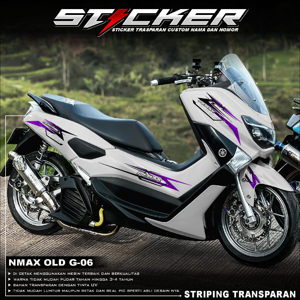 Sticker Striping Transparent UV Nmax OLD VVA Simple List Nmax 2016 2017 ...