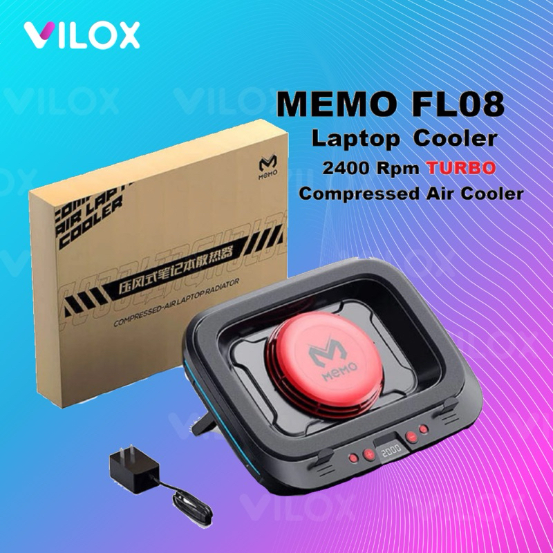 Memo fl08 laptop macbook air cooling cooler cooler fan pad 2400 RPM ...