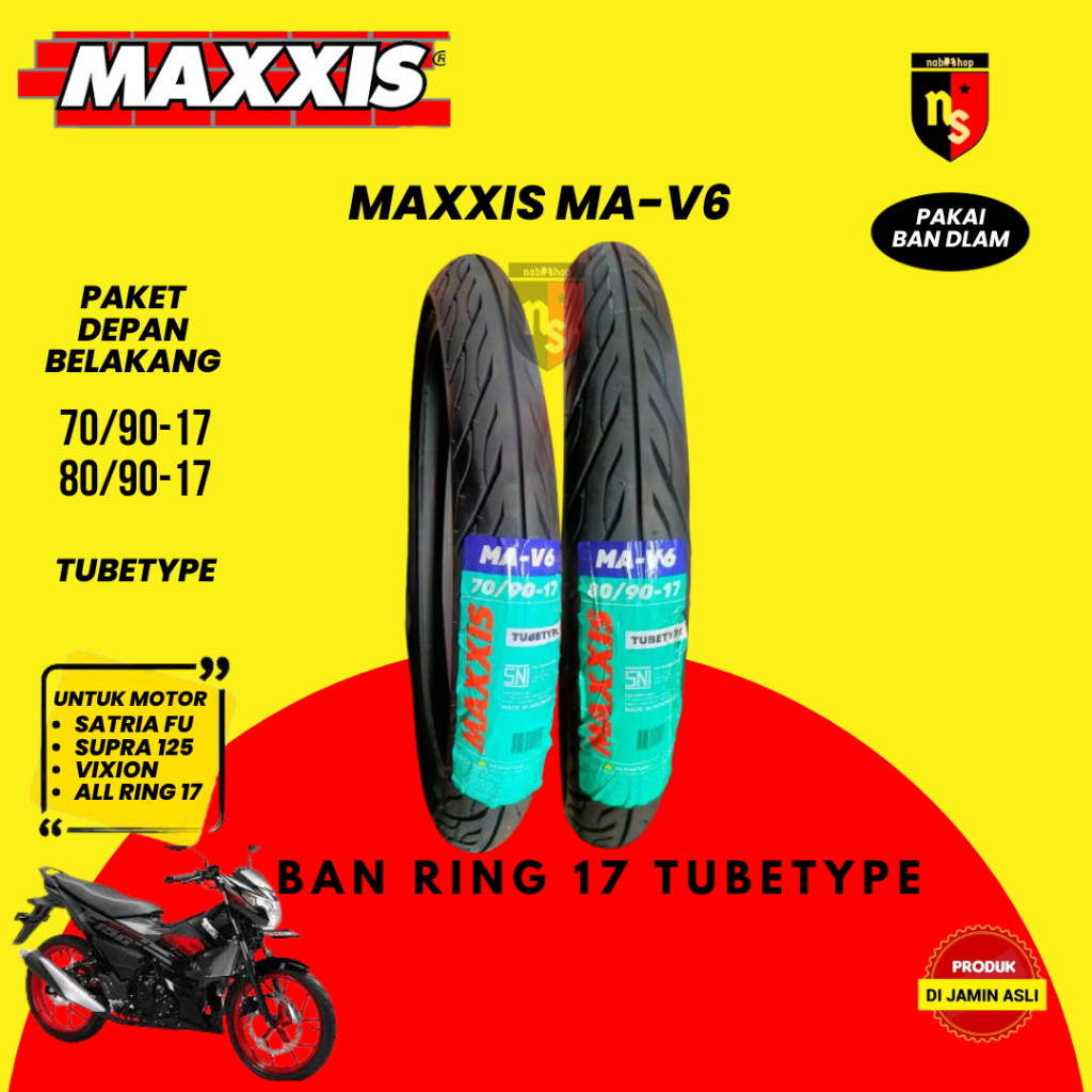 A Pair Of MAXXIS MA V6 70/90 & 80/90-17 Tubetype Tires (Non Tubeless ...