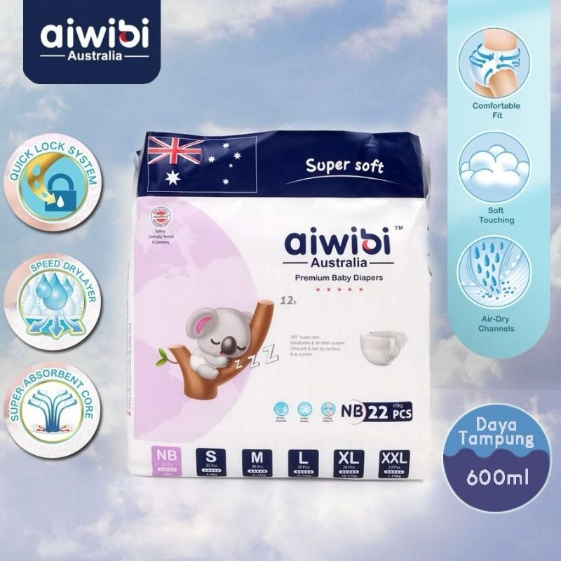 Aiwibi PREMIUM TAPE SOFT SAP DIAPERS, Thin Baby DIAPERS ANTI Rash ...