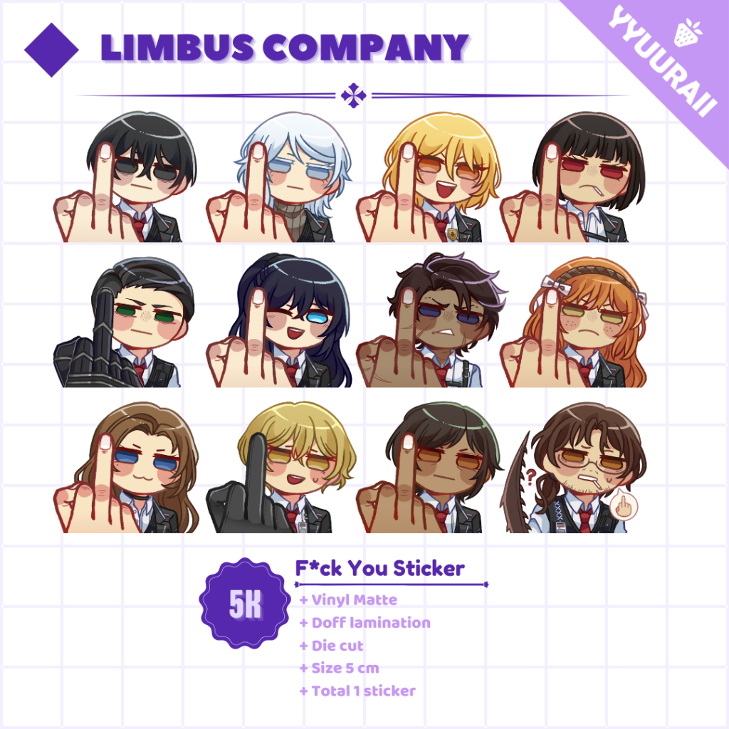 LIMBUS COMPANY || 12 Sinners Stickers || Yyuraii | Shopee Malaysia