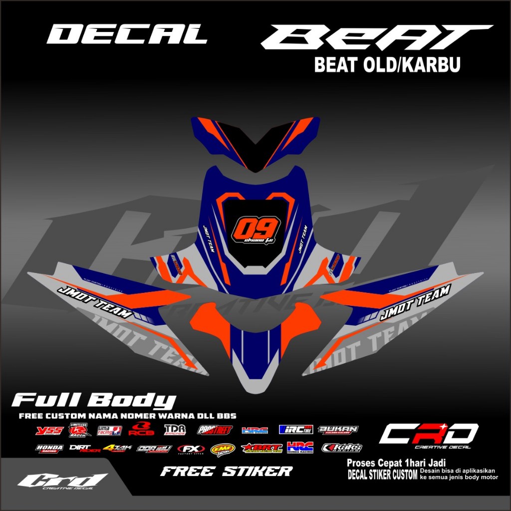 Sticker Decal Honda Beat Carburetor Full Body - Sticker Decal Beat ...