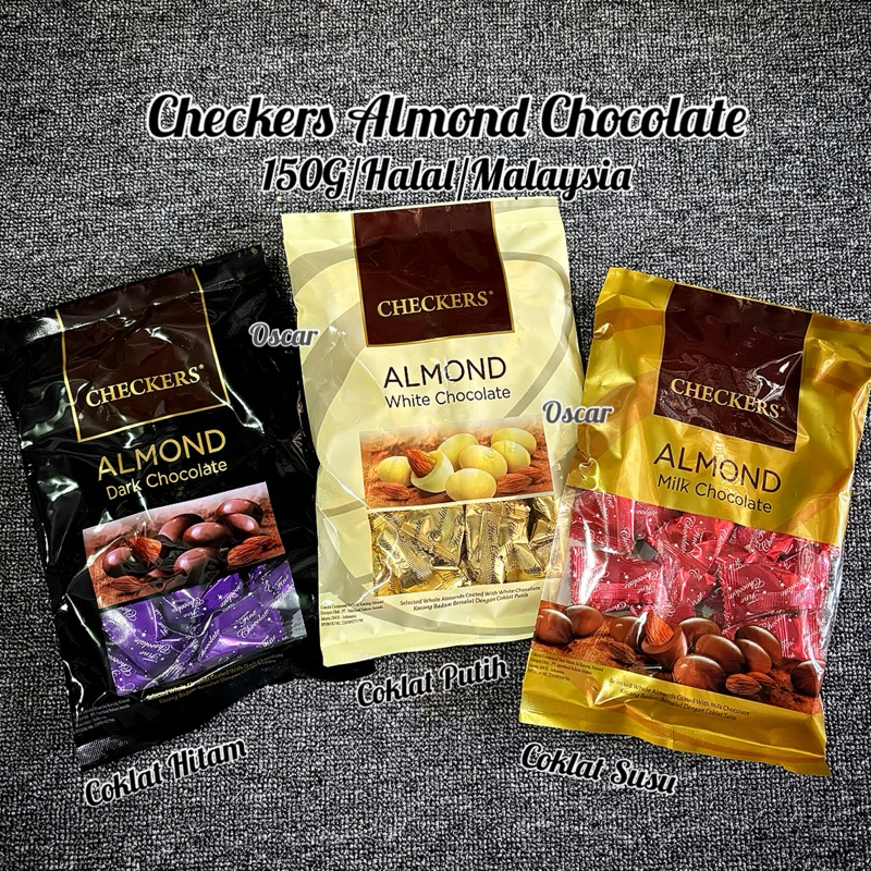 Checkers Almond Chocolate 150g Malaysian Chocolate (bulkpack) | Shopee ...