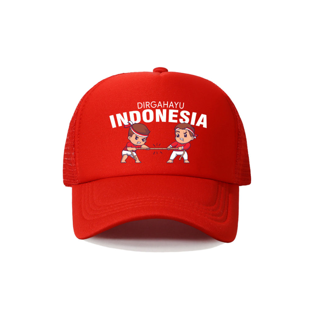 Children's TRUCKER HAT WITH INDONESIA MERDEKA DIRGAHAYU HUT RI 17 ...