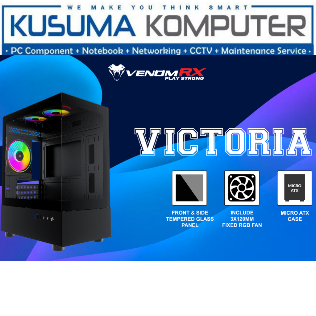 Venomrx VICTORIA Free 3 Fan RGB Micro ATX Gaming Case | Shopee Malaysia