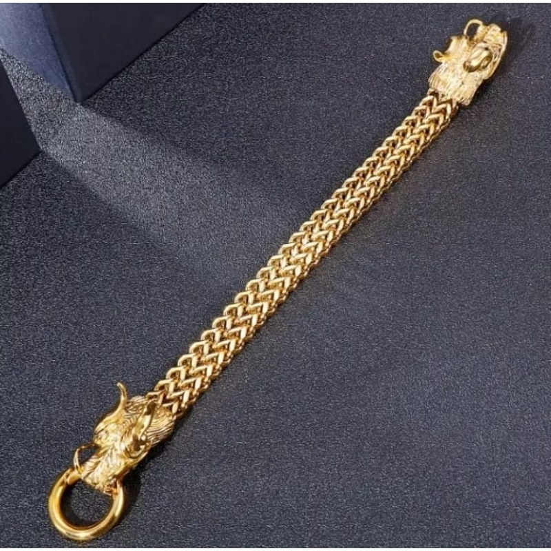 Super Titanium Dragon Head Shape Solid Scale Chain Bracelet | Shopee ...