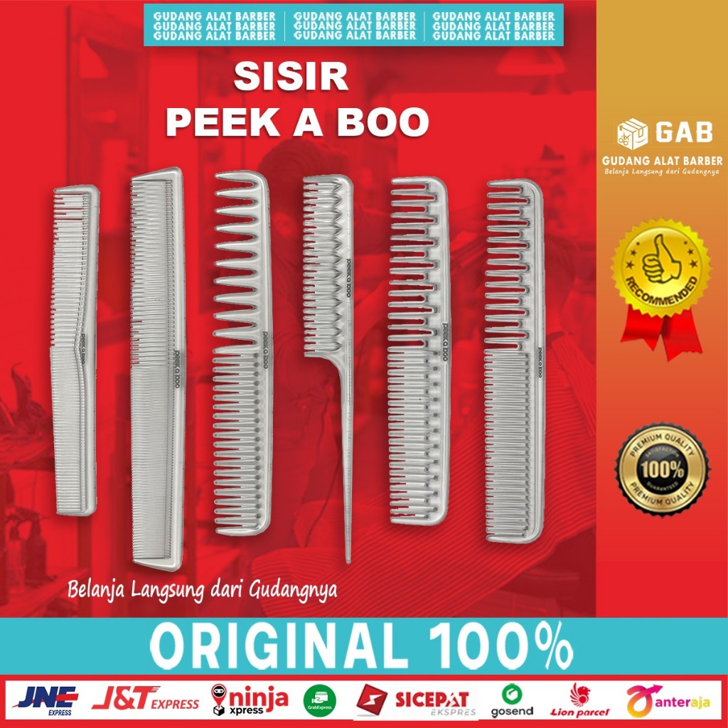 Comb Peek a Boo Transparent With Box Hair Styling Combs Barbershop Comb Parting | Shopee Malaysia