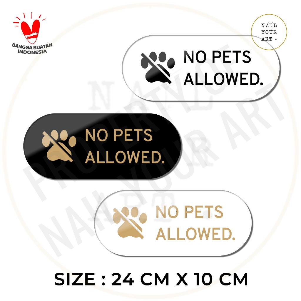 Acrylic SIGN NO PET ALLOWED ICON ROUND - Nail Your Art - Minimalist ...