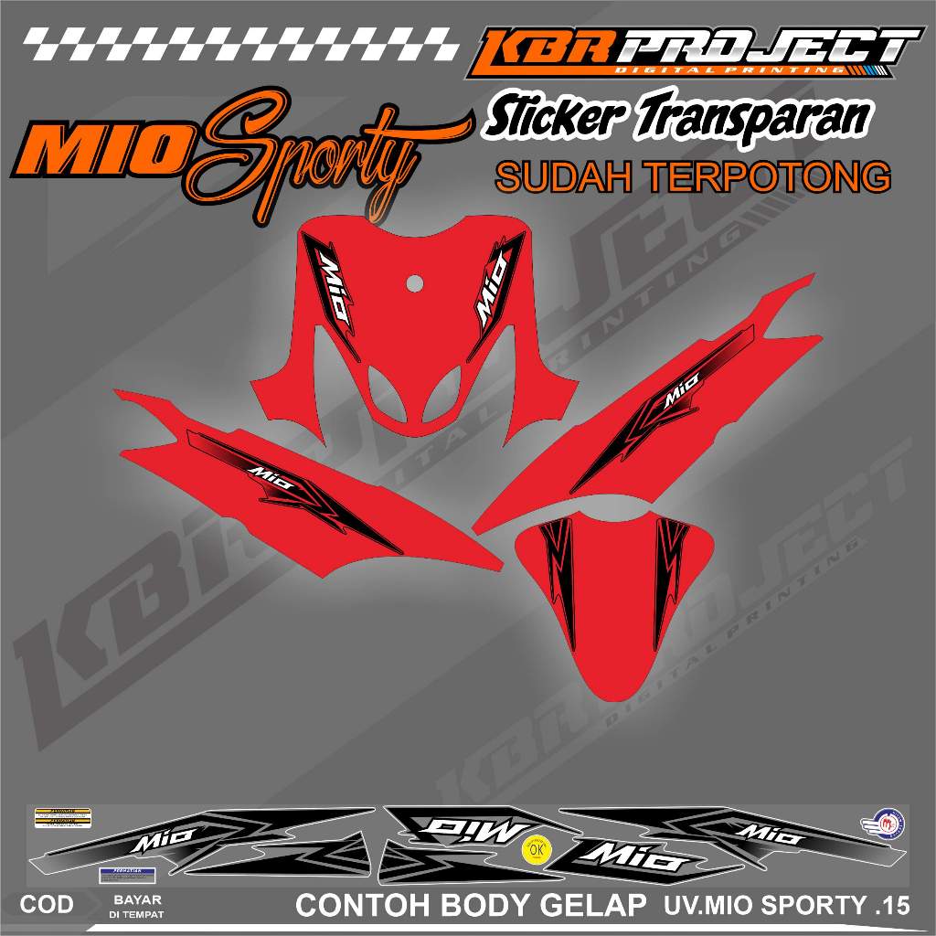 Mio SPORTY Transparent STRIPING Sticker PREMIUM Cool Motorcycle Trim ...