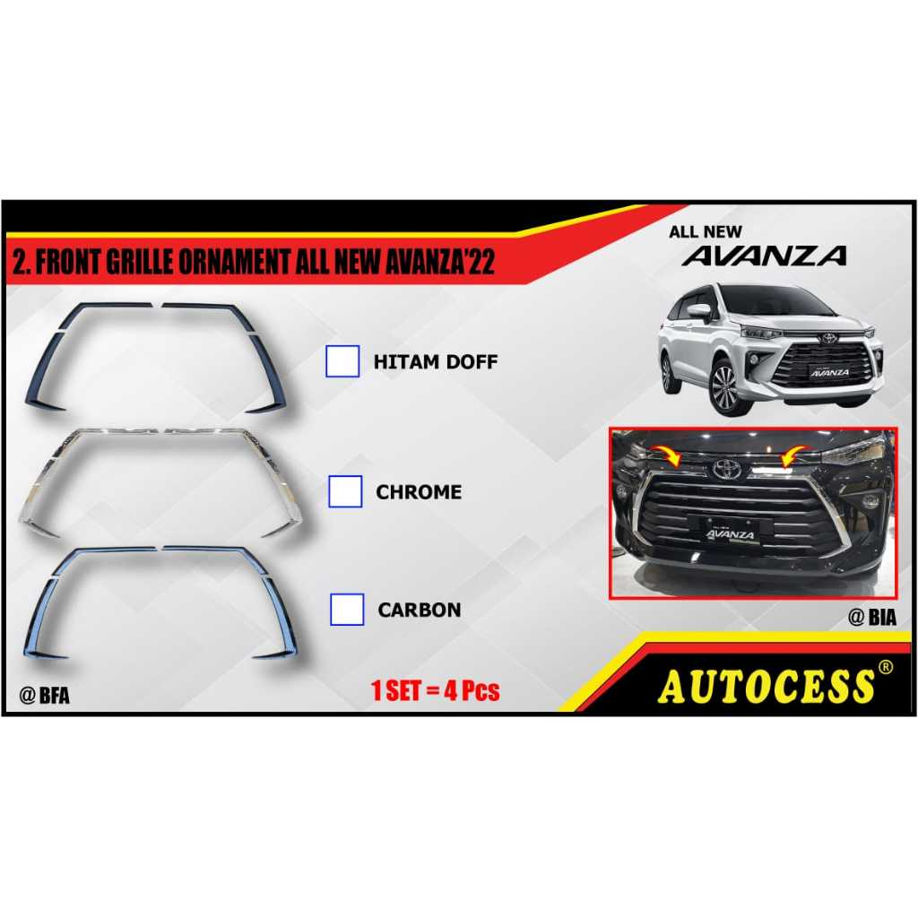 All new avanza Car front grill 2022-2024 | Shopee Malaysia