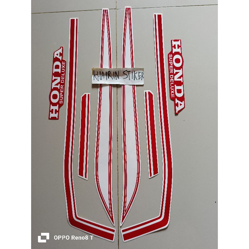 MERAH Red gl 100 super deluxe sticker striping | Shopee Malaysia