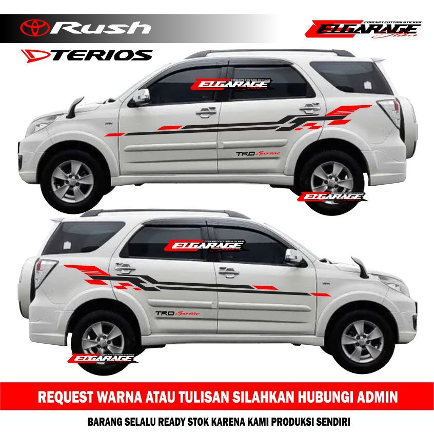 Rush Car Stickers toyota rush Car Side body list Stickers New rush Car ...