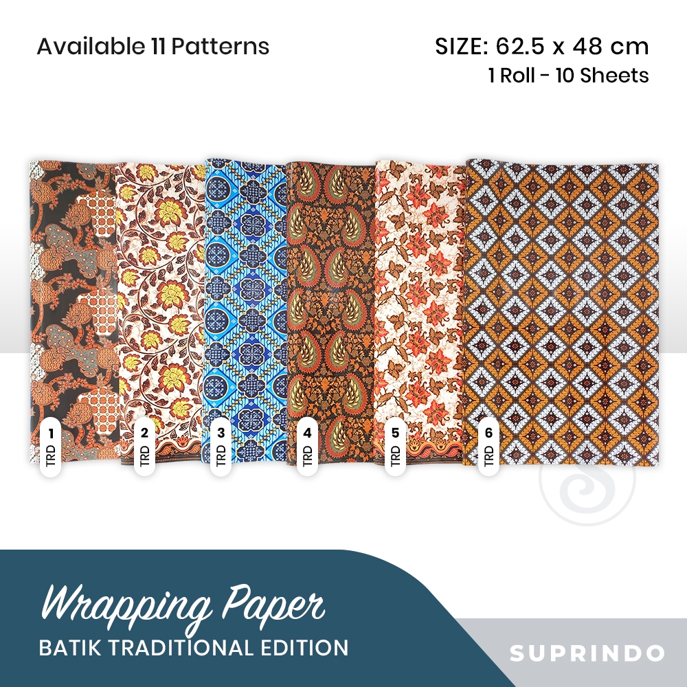 (10 Sheets) Traditional BATIK MOTIF Gift Paper | Shopee Malaysia