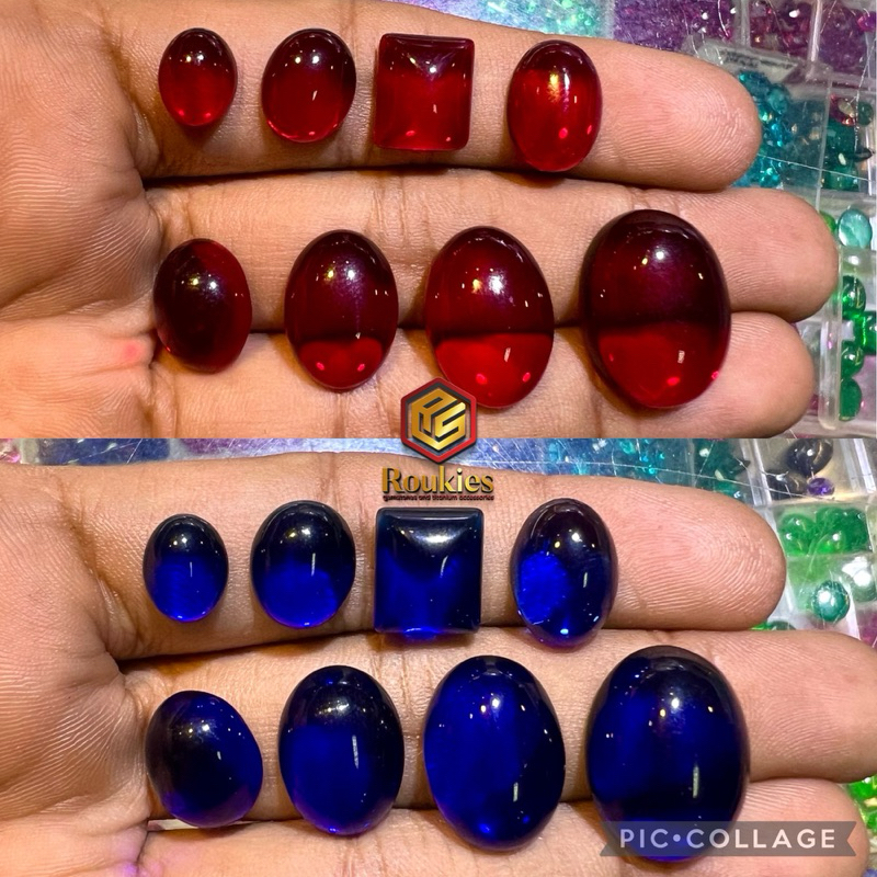 MERAH [STONE Only] Siamese Red & Blue Sapphire Synthetic Stone | Shopee ...