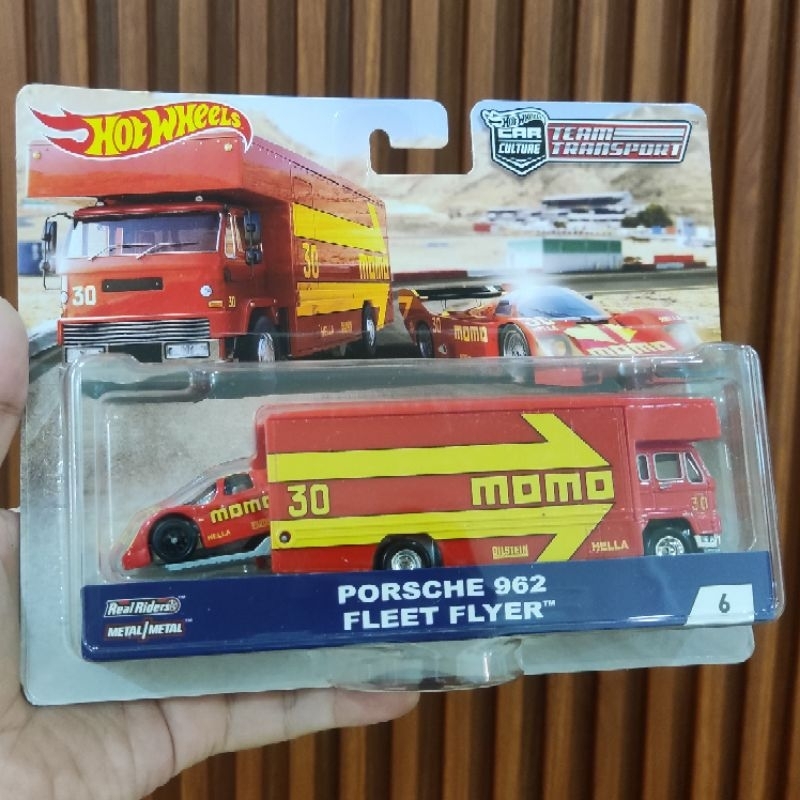 Hot Wheels Team Transport Porsche 962 Momo with Flyer Flyer | Shopee ...