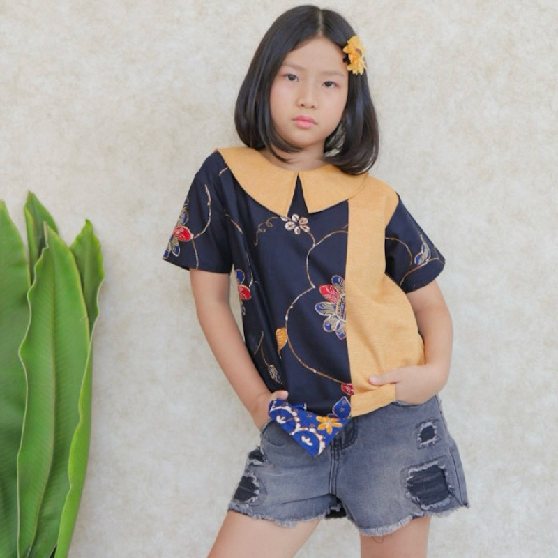 HITAM MERAH KATUN New BATIK KIDS TOP LIVIA CHILDREN'S BATIK BLUSH ...