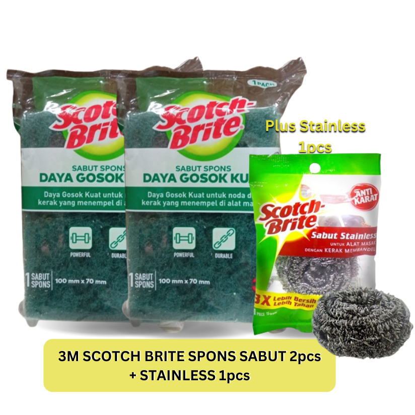 3m SCOTCH BRITE SCREEN SPONGE+Stainless DISHWASHER CONTENTS 3 (2 ...