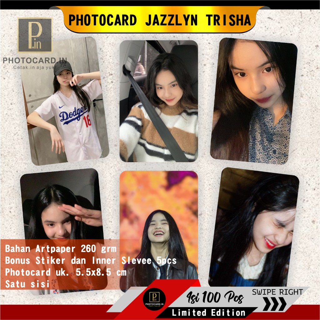 Photocard Trisha JKT48 (Jazzlyn Trisha) Contents 100pcs (Free Sticker And Inner (5pcs ...
